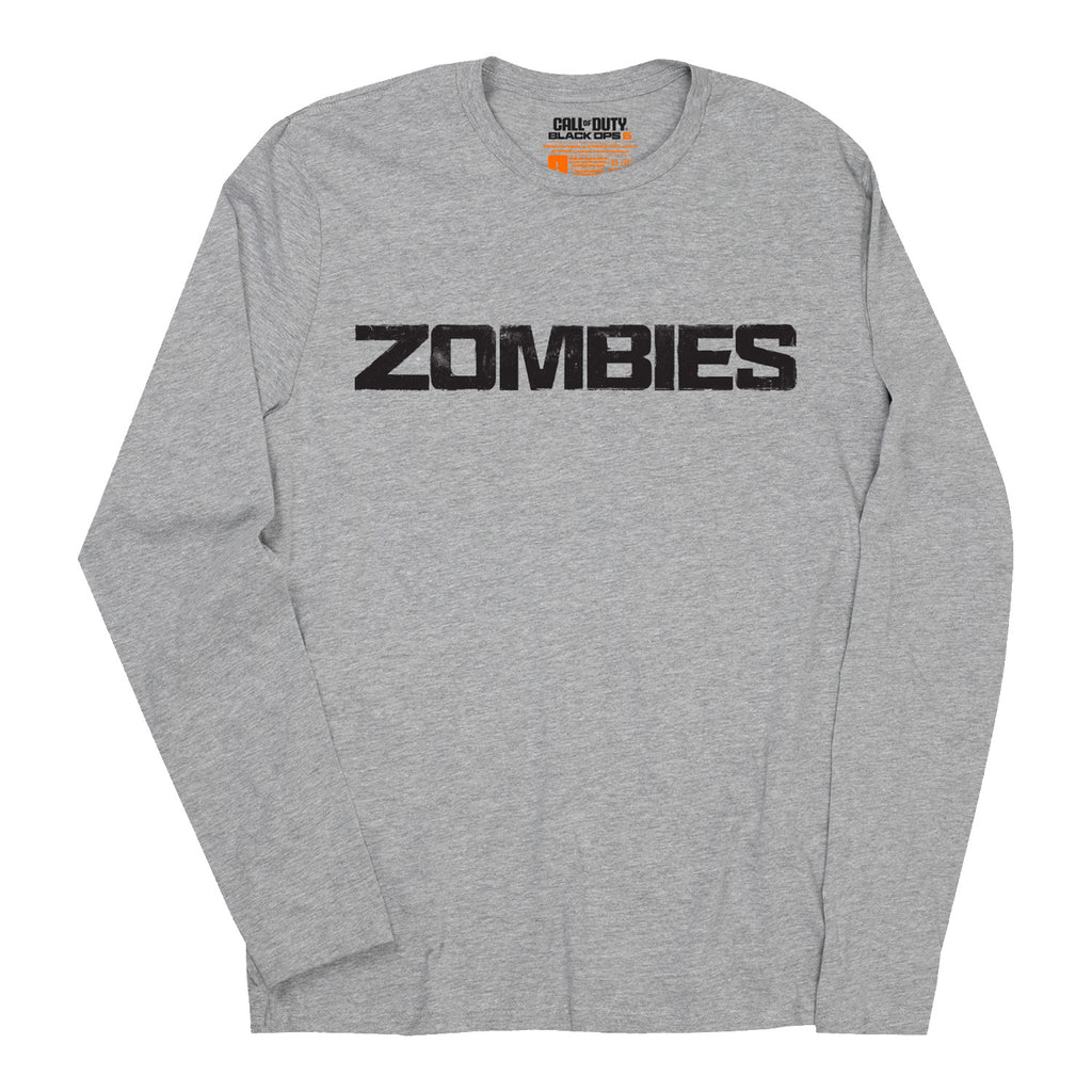 Call of Duty: Black Ops 6 Zombies Black Logo Grey Long Sleeve T-Shirt ...