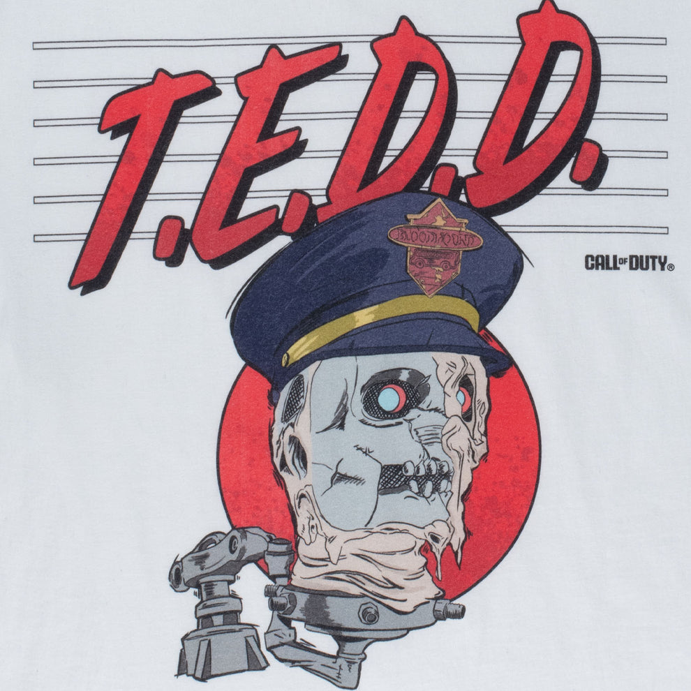 Call of Duty: Black Ops 7 Zombies T.E.D.D. White T-Shirt | Call of Duty ...